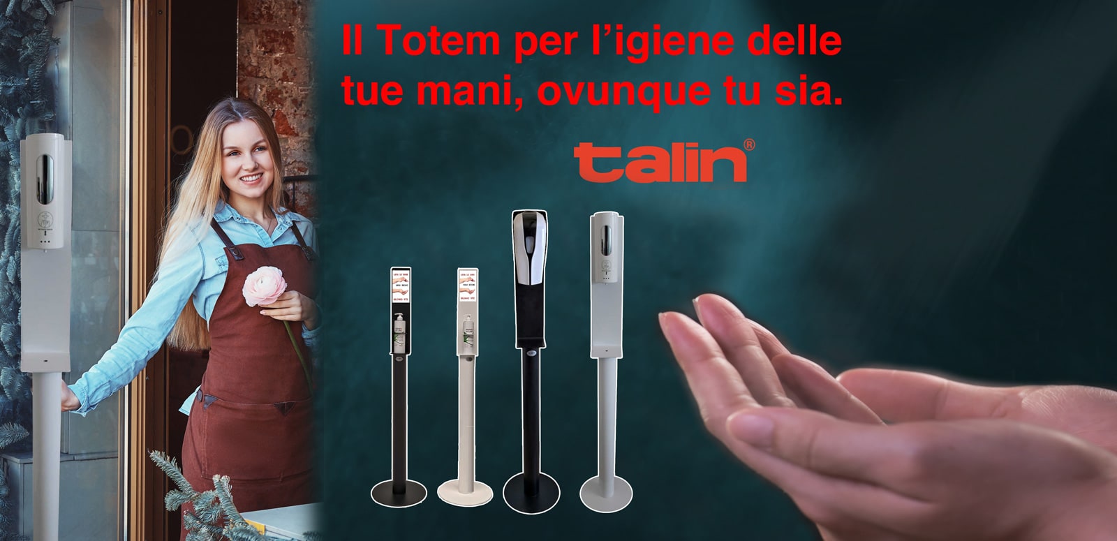 Hand hygiene in a gesture: totem Talin Leap 2020 - Sedie Talin